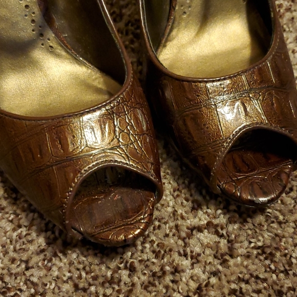 Predictions | Shoes | Copper Peep Toe Heel W Ankle Strap | Poshmark